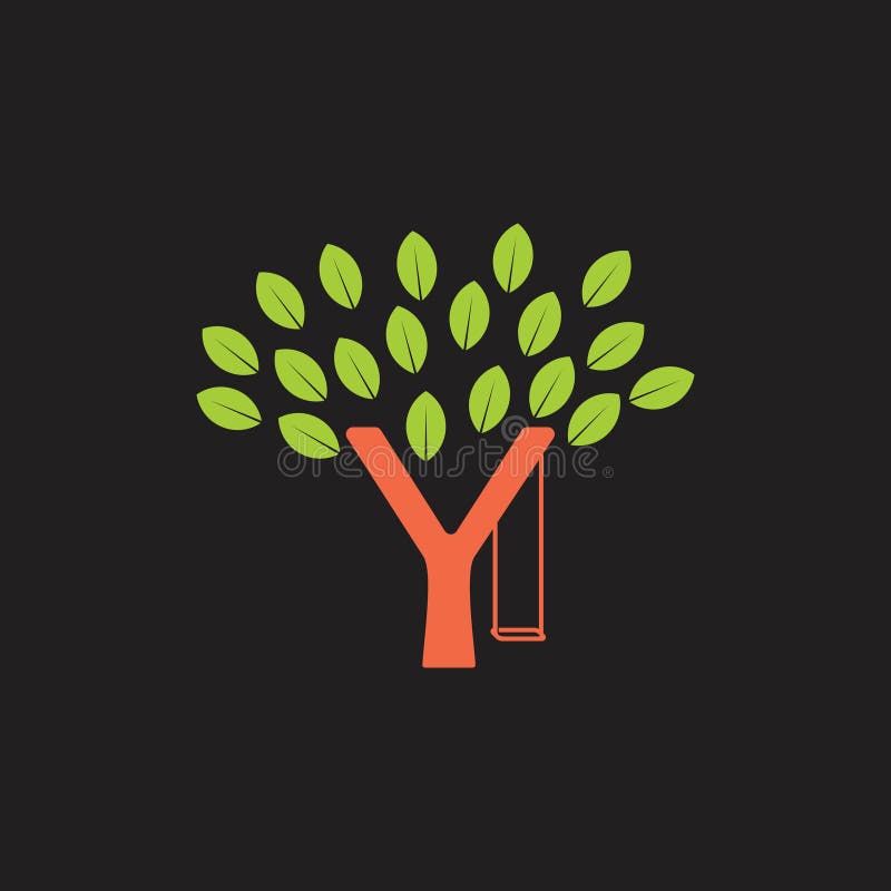 Letter Y Tree Play Ground Kid Concept Logo Vector Stock Vector ...