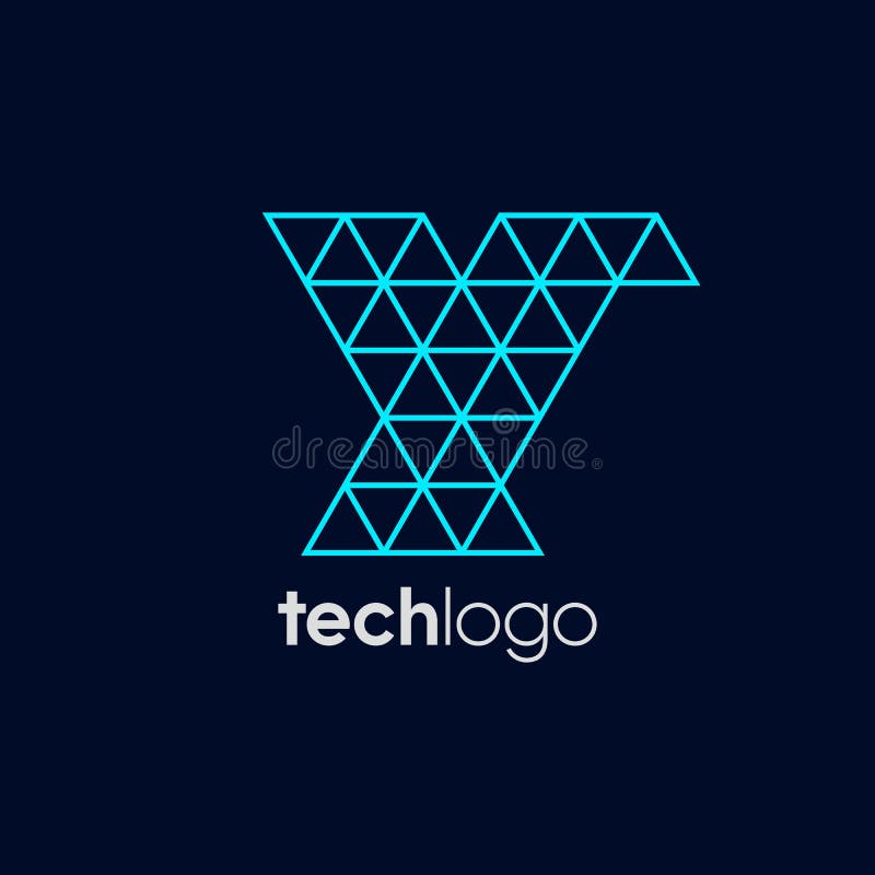Letter Y Triangle Polygon Tech Logo Stock Vector - Illustration of ...