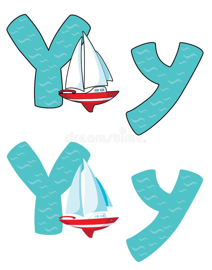 Letter Y yacht stock vector. Illustration of element - 26562399