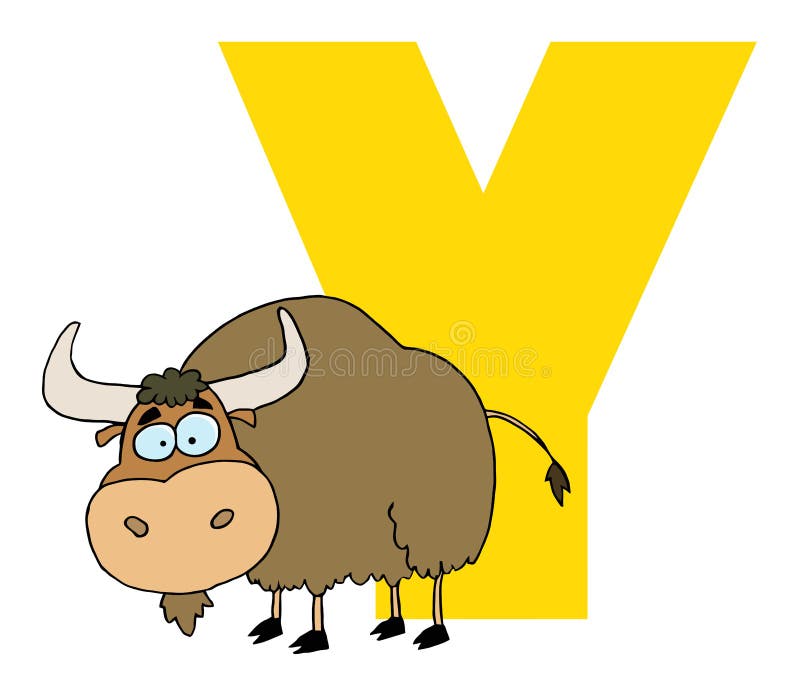 Letter y with a yak stock vector. Illustration of cartoon - 15744746