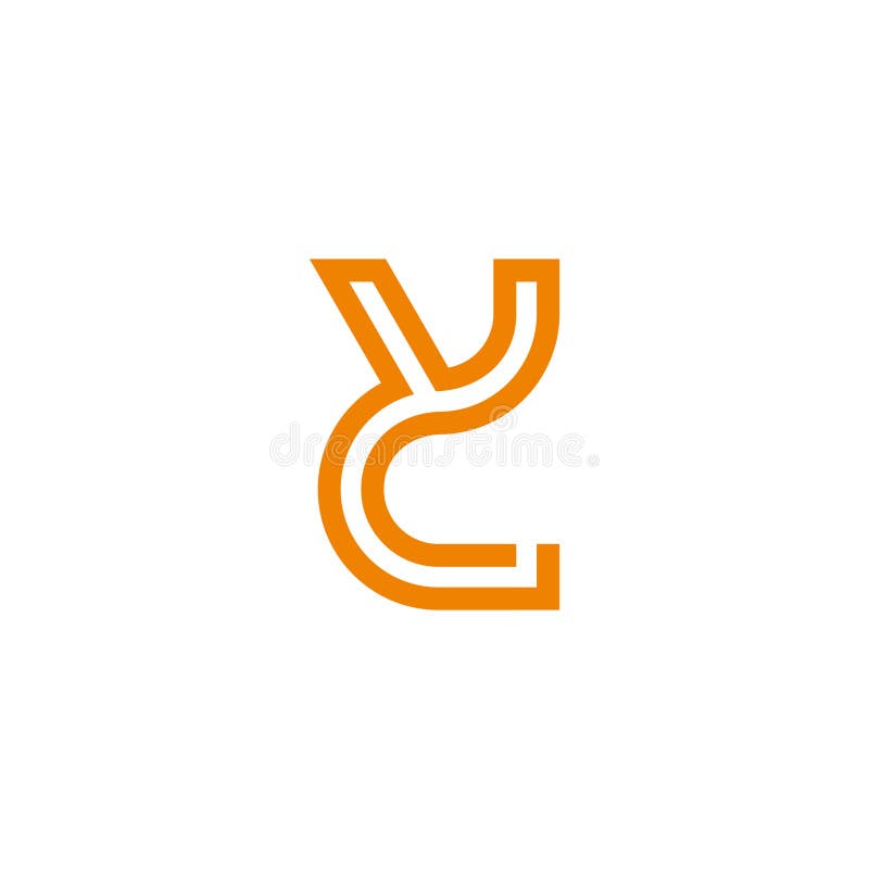 Letter Yc Curves Stripes Outline Logo Vector Stock Vector ...