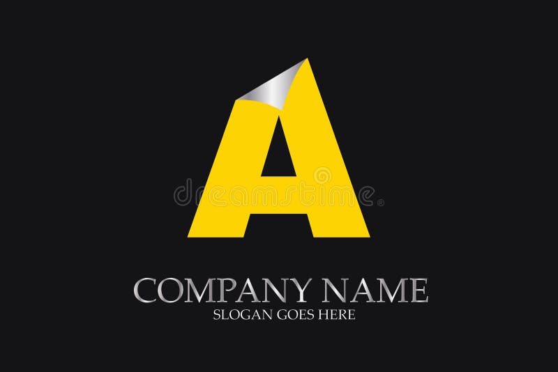 A Letter Yellow Logo Alphabet Stock Vector - Illustration of initial ...