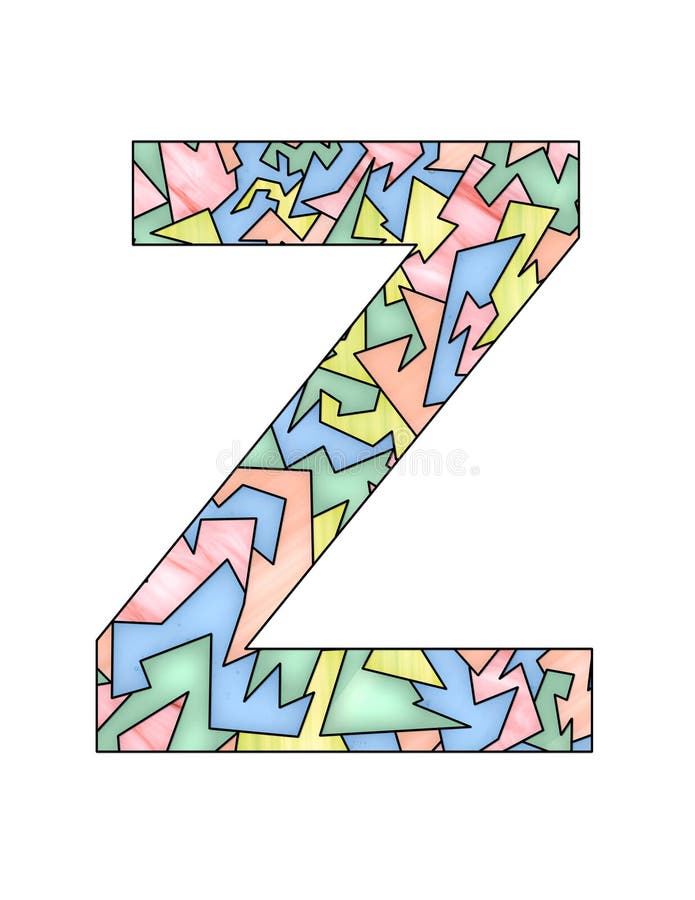 Letter Z for Ad Design or Text with Stained Glass Style Stock ...