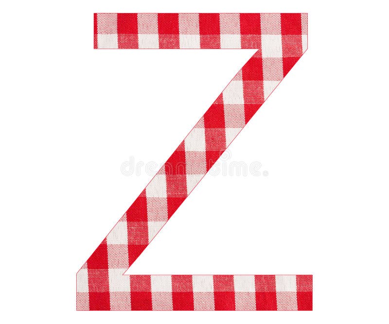 Letter Z of the Alphabet - Red Checkered Fabric Tablecloth - White ...