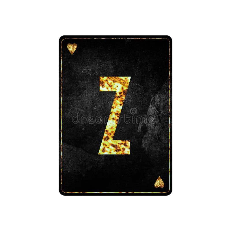 Letter Z. Alphabet on Vintage Playing Cards. Isolated on White ...