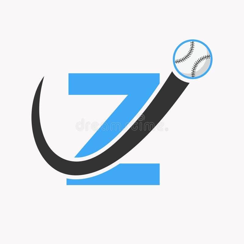 Letter Z Baseball Logo Concept with Moving Baseball Icon Vector ...