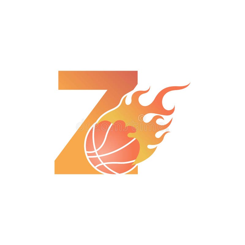 Letter Z with Basketball Ball on Fire Illustration Stock Vector ...