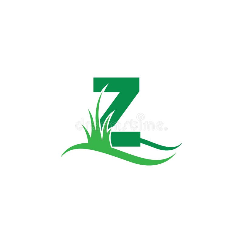 Letter Z Behind a Green Grass Icon Logo Design Vector Stock Vector ...