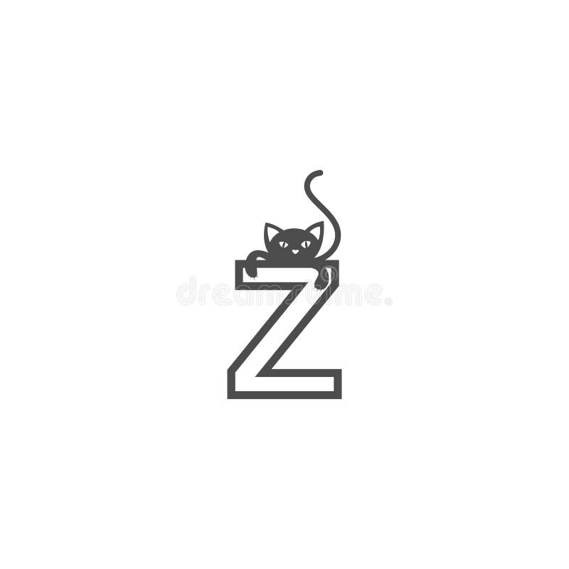 Letter Z with Black Cat Icon Logo Design Template Stock Illustration ...