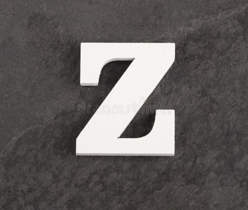Letter Z from Blank Alphabet on Gray Background - Top View Stock ...