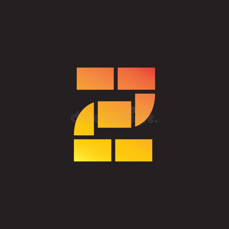 Letter Z Bricks Gradient Simple Logo Vector Stock Vector - Illustration ...