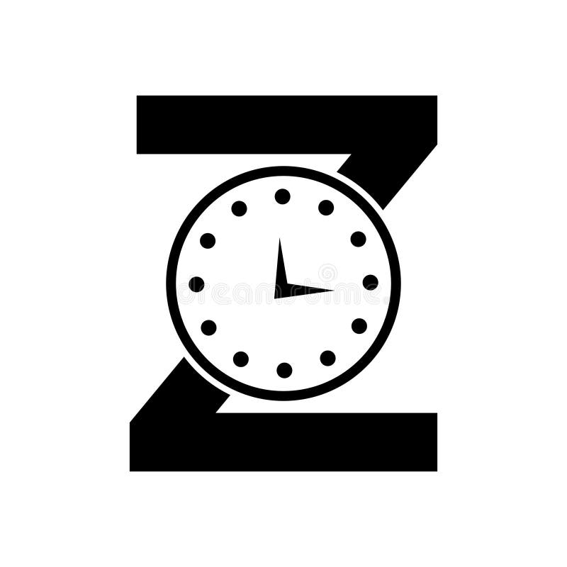 Letter Z Clock Logo Design Vector Template Stock Vector - Illustration ...