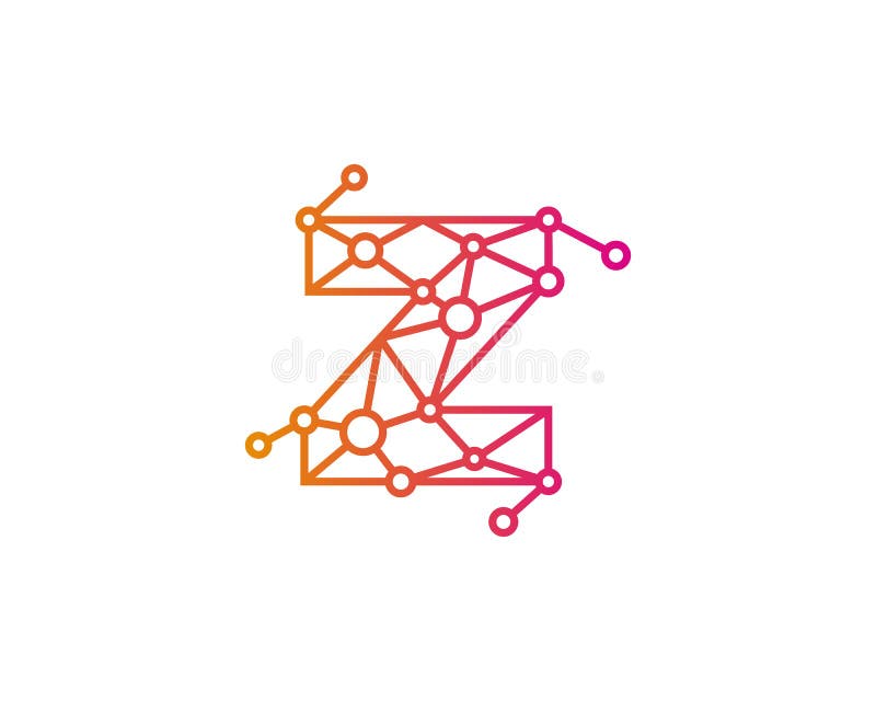 Letter Z Connect Dot Network Icon Logo Design Element Stock Vector ...