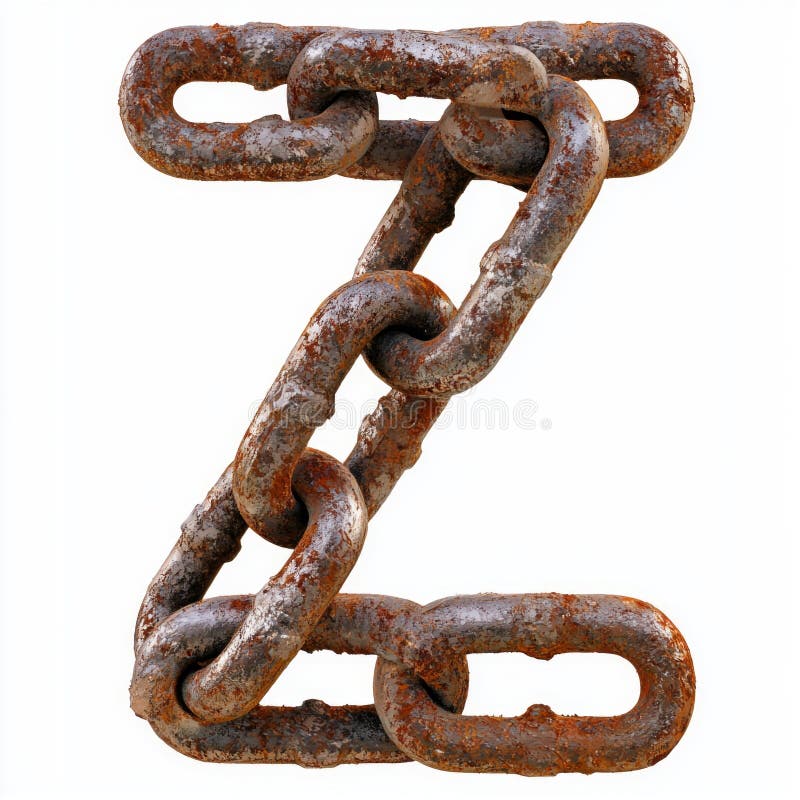 Detailed Representation Letter Z Formed Rough and Worn Chains Clean ...