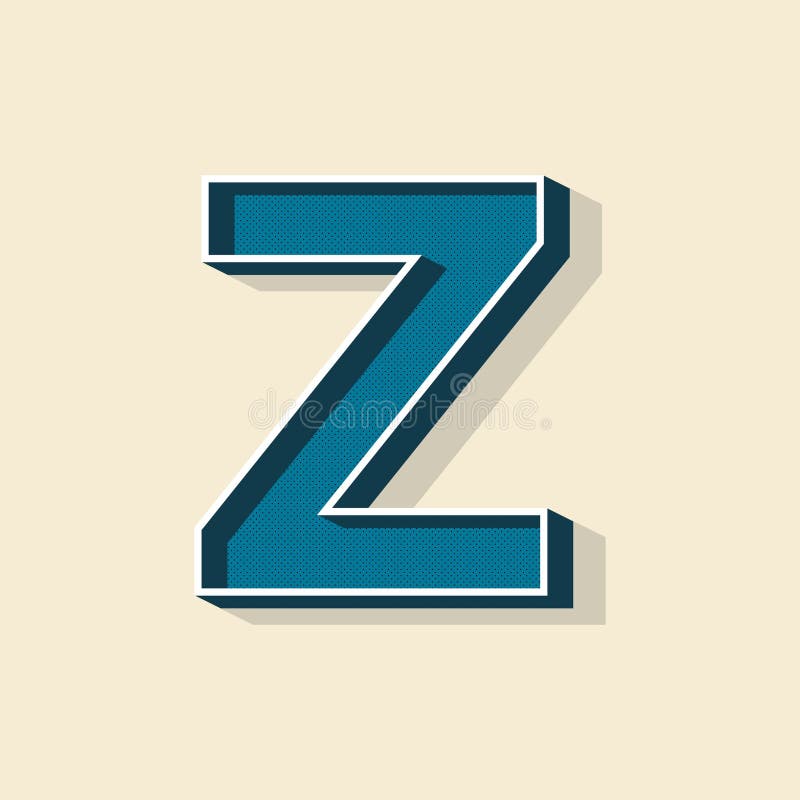 Letter Z 3D Isometric Design Stock Illustration - Illustration of white ...