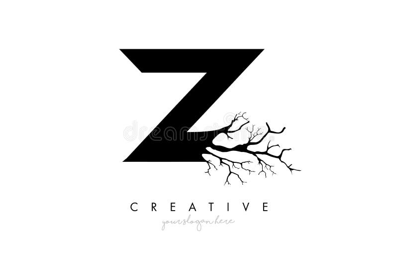 Letter Z Design Logo with Creative Tree Branch. Z Letter Tree Icon Logo ...