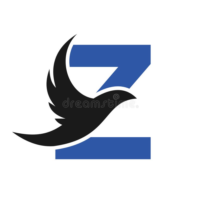 Letter Z Flying Bird Logo Template Vector Sign. Dove Bird Logo on ...
