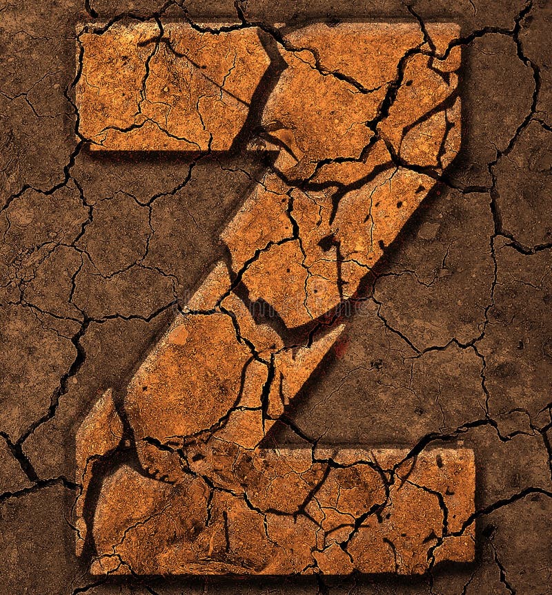 Letter K 3d Font Crumbling Stone Effect Carved Stock Illustration ...