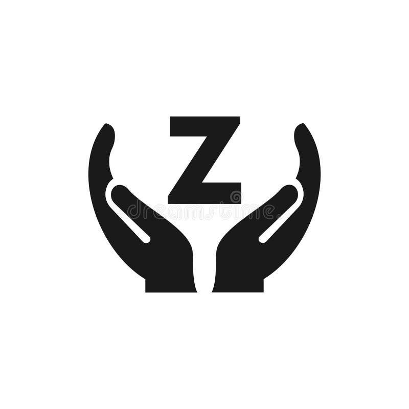 Letter Z Giving Hand Logo Design. Hand Logo Design on Letter Z Vector ...