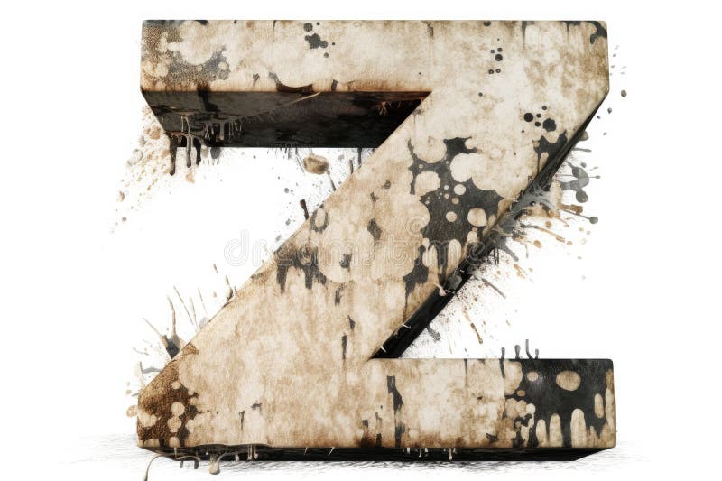Letter Z, Grunge Style, on White Background Stock Photo - Image of font ...