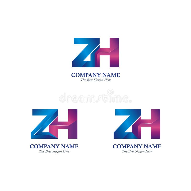 Letter Z and H Logotype Design Stock Vector - Illustration of graphic ...