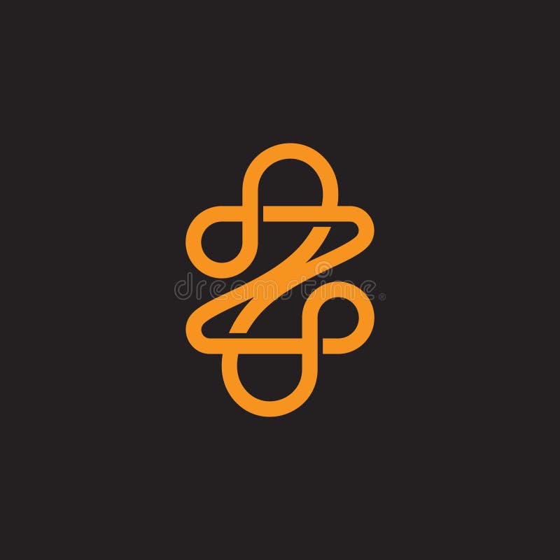 Letter Z Infinity Golden Linear Logo Vector Stock Vector - Illustration ...