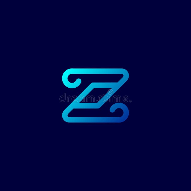 Letter Z Initial Blue Logo Design Vector Stock Vector - Illustration of ...