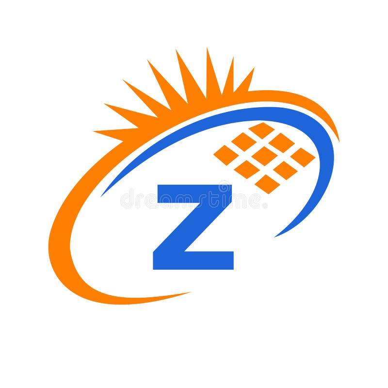 Letter Z Inside Solar Cell or Solar Panel Energy Logo Design. Letter Z ...