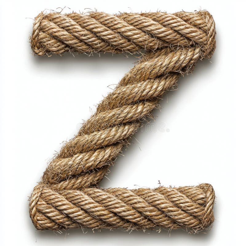 Rope Crafted Letter Z Displayed Against a Clean White Background ...