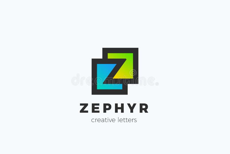 Letter Z Logo Design Corporate Media Vector Template Square Shape Style ...