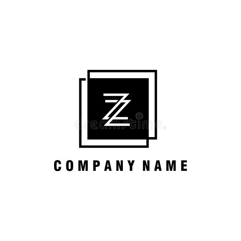 Letter Z Logo Double Square Line Vector Design Template Stock Vector ...