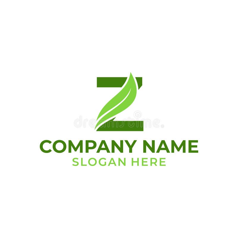 Letter Z Logo with Leaf Vector. Z Leaf Logo Template, Leaf Logo ...