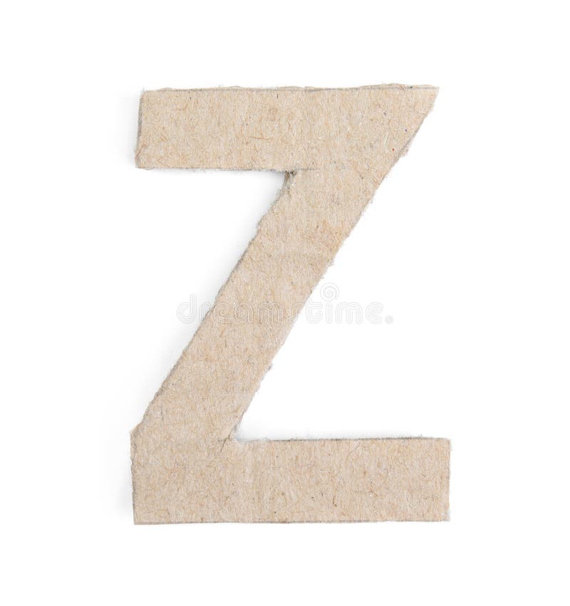 Letter Z Made of Cardboard Isolated Stock Image - Image of alphabet ...