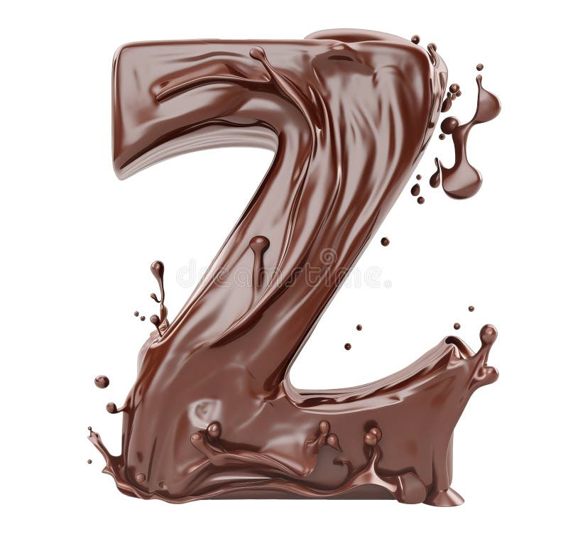 Letter Z Made with Melting Chocolate on White Background. Generative AI ...