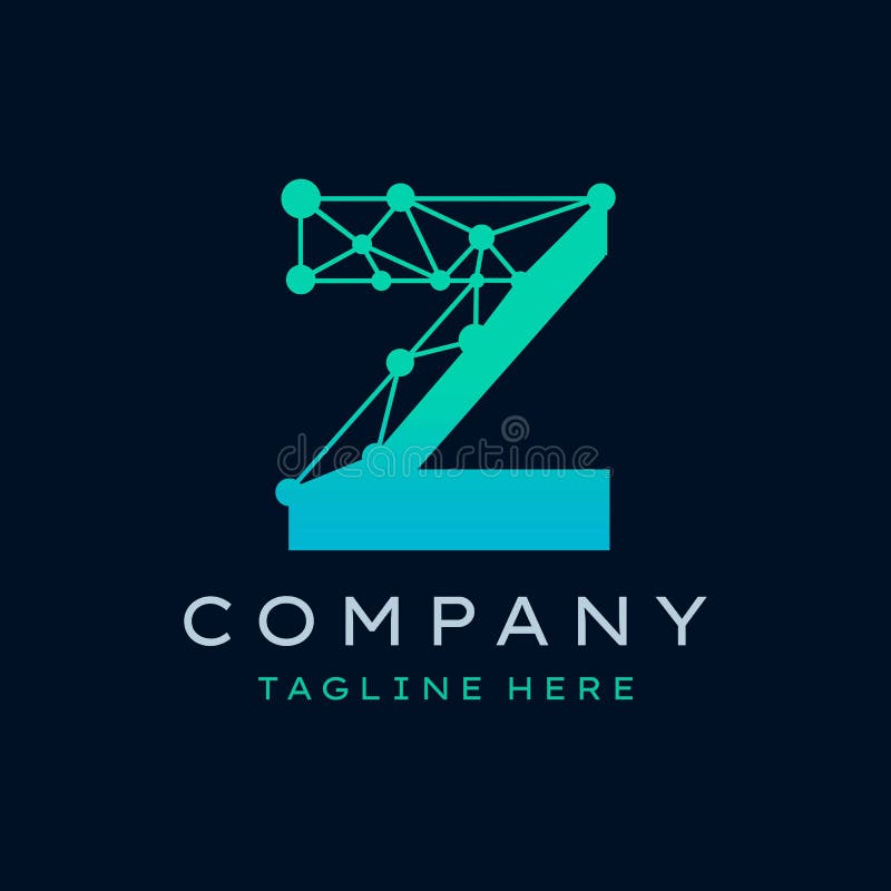 Letter Z Molecule Logo, Bio Tech Connect Dots Science Technology Logo ...