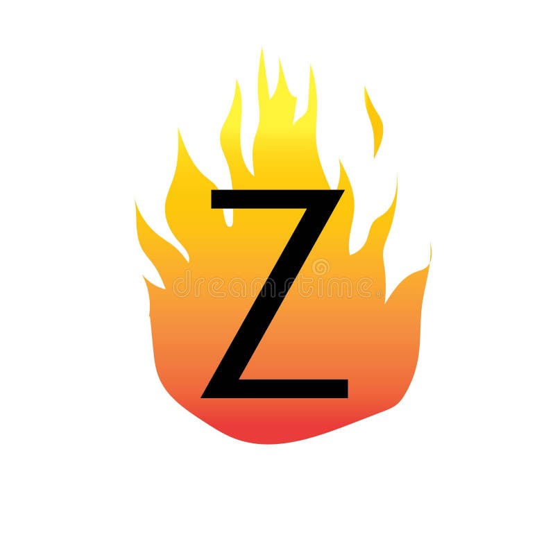 Letter Z with Orange Flame Shape Illustration. Stock Illustration ...