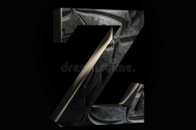 Letter Z, Paper Cut-out Style, on Black Background Stock Image - Image ...