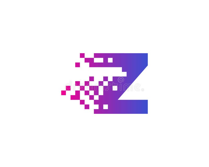 Letter Z Pixel Icon Logo Design Element Stock Vector - Illustration of ...