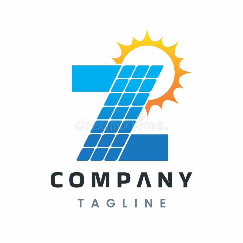 Letter Z Solar Energy Logo, Solar Power Panel Design Stock Vector ...