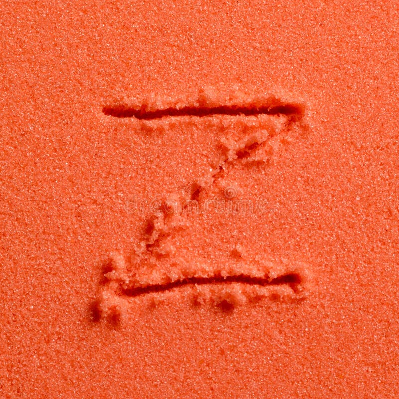 Letter Z Written on Orange Sand Stock Image - Image of sand, abstract ...