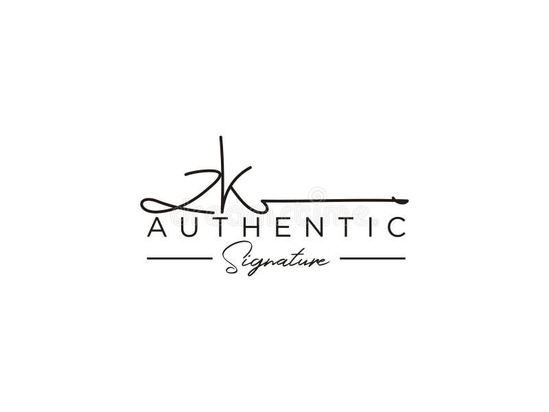 Letter ZK Signature Logo Template Vector Stock Illustration ...