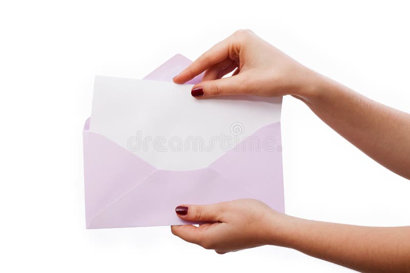 Lettera Bianca in Busta Lilla Fotografia Stock - Immagine di pagina ...