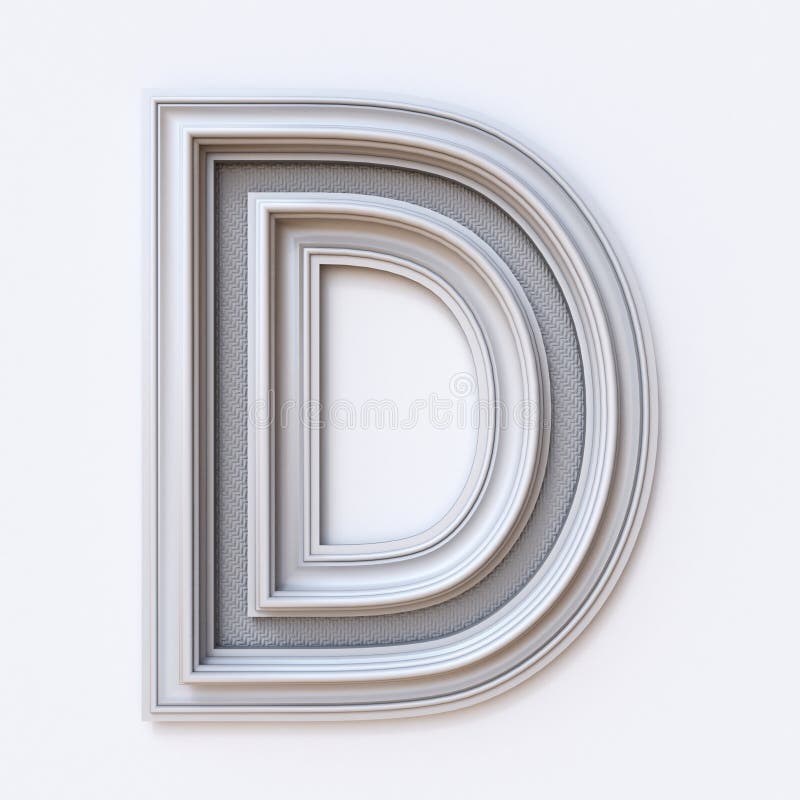 Lettera Bianca D 3D Della Fonte Della Cornice Illustrazione di Stock ...