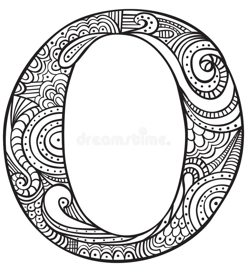 Lettera Maiuscola O Decorato Con L'ornamento Di Verdure Modello Per Il ...