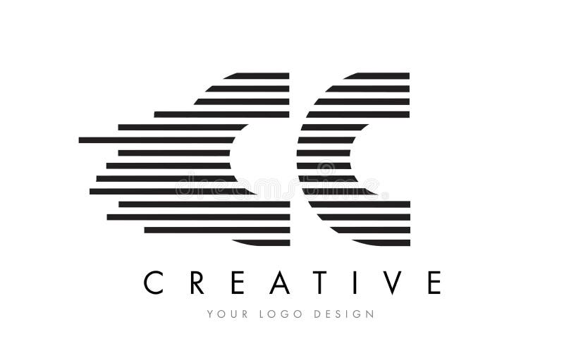 Lettera Logo Design Della Zebra Di Cc C C Con Le Bande in Bianco E Nero ...