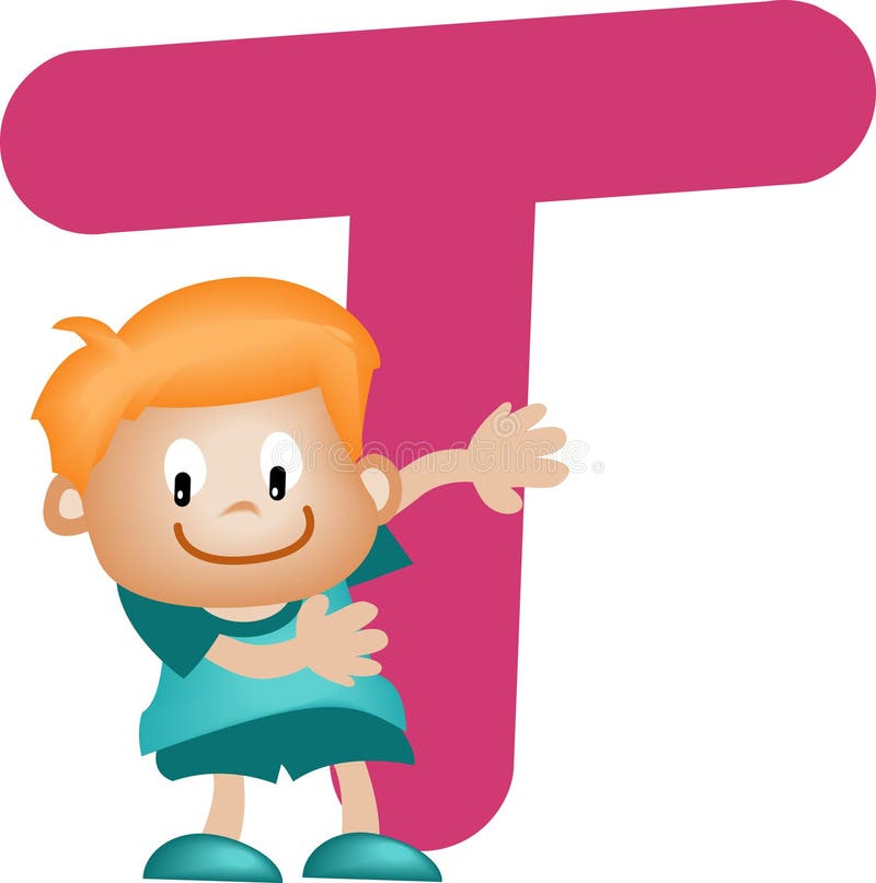 Lettera T (ragazzo) Di Alfabeto Illustrazione di Stock - Illustrazione ...