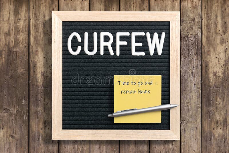 Letterboard with Message CURFEW Stock Photo - Image of curfew ...