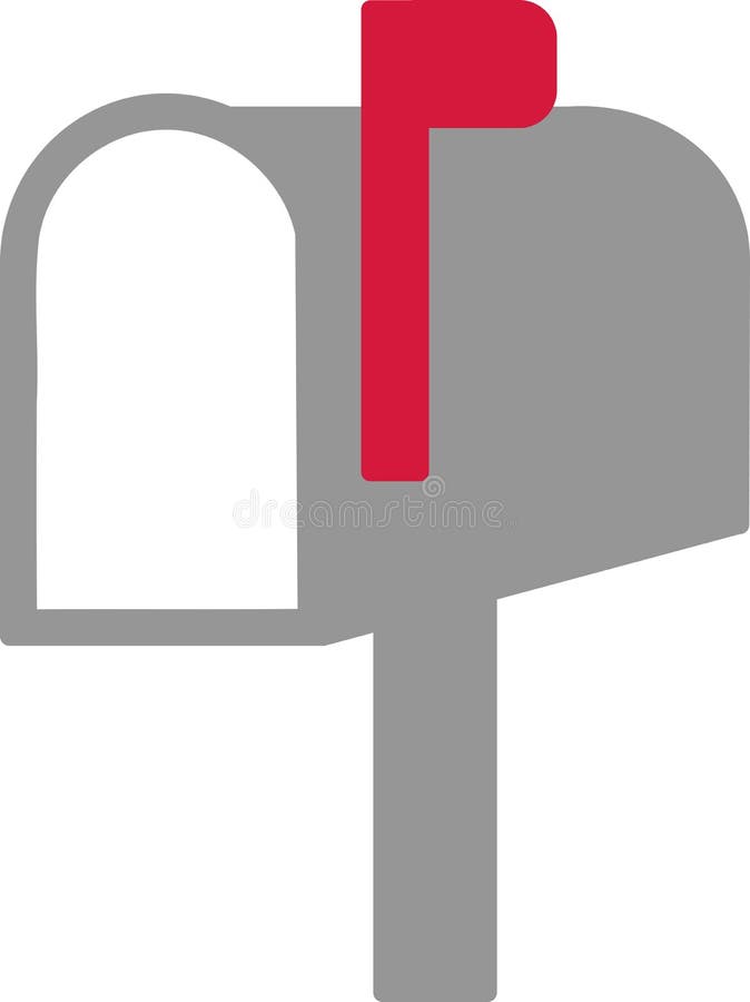 Letterbox with red flag stock vector. Illustration of postal - 107100229