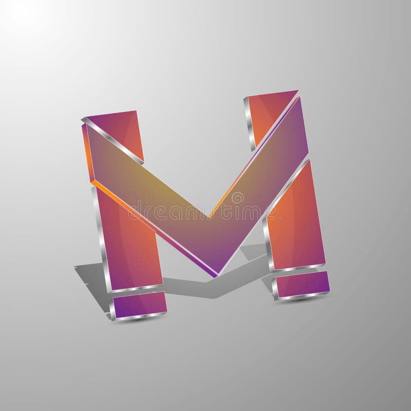 Lettere Isolate M. Di Logo Di Vettore 3d Siringa Di Concetto Design ...
