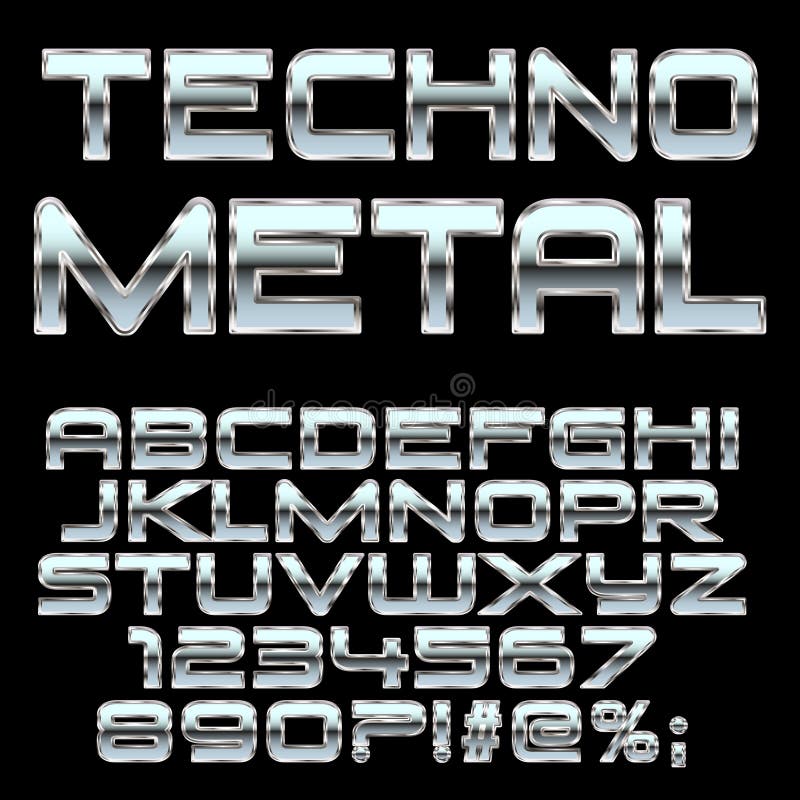 Lettere del metallo illustrazione vettoriale. Illustrazione di lettera ...